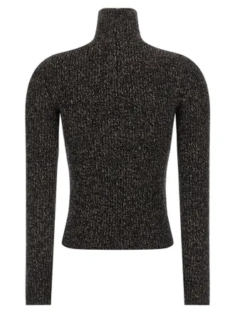 Max Mara Ribbed Wool and Cashmere Moulin&eacute; Sweater - Charcoal