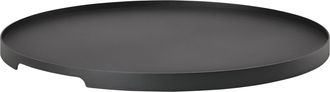 Zone Denmark Singles Serviertablett aus Metall, dekoratives Tablett, rund, 35 cm im Durchmesser, Schwarz