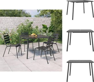 vidaXL Gartentisch Anthrazit 100x100x71 cm Stahl - Gartentisch - Esstisch - Outdoor M&ouml;bel - Terrassenm&ouml;bel - Balkonm&ouml;bel