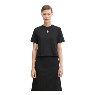 J.W.Anderson Anker-Stickerei- Panel-Cropped-T-Shirt - - Tops - Damen - Schwarzk - S