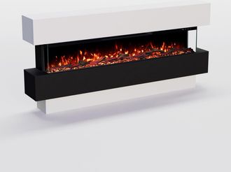 Glow Fire Elektrokamin Cobalt 50 mit realistischem 3D LED-Feuer - Stand-Elektrokamin mit Heizung und Kaminfeuer, App Steuerung, Knistereffekt & Timer, max. 1800