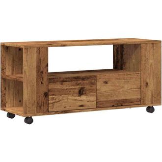 vidaXL Vidaxl - TV-Schrank mit Rollen Altholz-Optik 102x34,5x43cm Holzwerkstoff