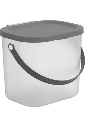 Rotho Waschmittelbeh&auml;lter Albula, Anthrazit, Transparent, Kunststoff, 20x20.8x23.5 cm, Reach, DIN EN ISO 14001, DIN EN ISO 9001, Tragegriff, Deckel aufklapp