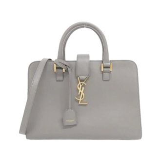 Saint Laurent Pre-owned Cabas Monogram Calf Handbag - Femme - Pre-owned - Gris - Taille: ONE Size