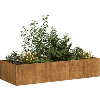vidaXL Jardini&egrave;re rouill&eacute; 200x80x40 cm acier inoxydable - Vidaxl