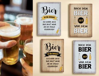Gilde 1 x Schild Weisheit Bier weiß Spruch: Bier ist die Antwort. Ich kann Mich nur Nicht mehr an die Frage erinnern (Bier ist die Antwort (weiß))