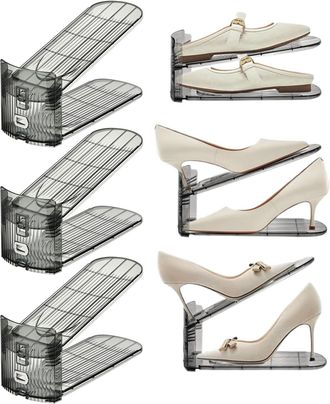 Generic Schuhstapel Organizer | 6er Set Schuhstapler,Zweischichtig Höhenverstellbar Stapelbar Aufbewahrung