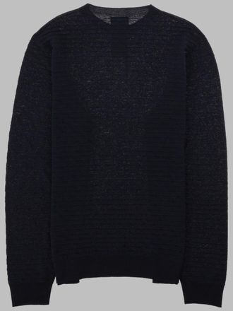 Giorgio Armani Virgin Wool Crew-Neck Sweater - Blue
