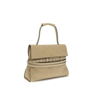 Moschino Womens Detachable Leather Belt Top Handle Bag Beige Calf Bos