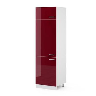 Vicco Armoire Haute Universelle R-Line, Rouge Bordeaux Haute Brillance/Blanc, 60 cm avec Portes
