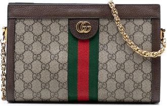 Gucci Hobo Bags - Small GG Supreme Web Ophidia Chain Crossbody - Gr. unisize - in Braun - f&uuml;r Damen