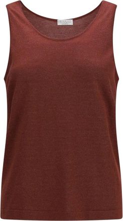 Brunello Cucinelli Leuchtendes Strick-Top - - Tops - Damen - Rot - L