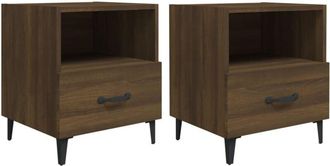 vidaXL Nachttische 2 Stk. Braun Eichen-Optik Holzwerkstoff Vidaxl