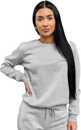 BOLF Femme Sweat-Shirt Sweat Manches Longues Temps Libre Sport Fitness Outdoor Basic Casual Style W01A1 Gris L [A1A]