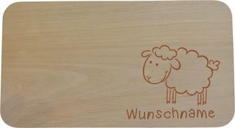 Ffelsenfest Fr&uuml;hst&uuml;cksbrettchen Kinder I Brotzeitbrett personalisiert I Schaf