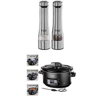 Russell Hobbs Set de Cuisine Mijoteur 3en1 Fonction Sous Vide et Moulin Electrique Sel Poivre - 23460-56 et 25630-56