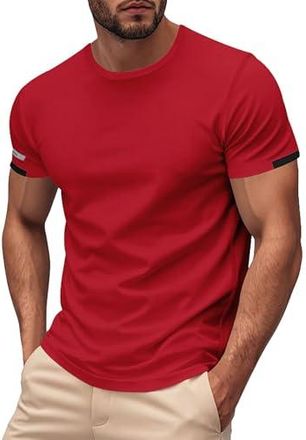 Generic T-shirt de course à pied pour homme - Col rond - Réfléchissant - Manches courtes - Séchage rapide - Respirant - Pour le sport, le fitness, la gym, la 