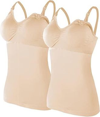 Generic Womens Nursed Lot de 2 d&eacute;bardeurs pour lallaitement maternit&eacute; camisole br&eacute;silien avec 4 coussinets de poitrine pour femme Noir Taille 36, b, L