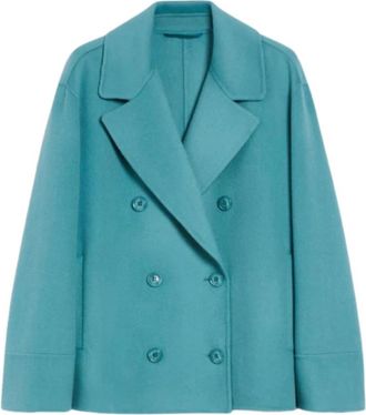 iBlues Femme, Vestes, Vert, Taille: 44 FR Manteau en laine inspiré de la marine