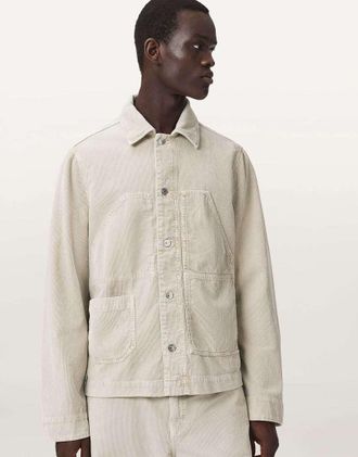 AllSaints Mukesh - Surchemise en velours c&ocirc;tel&eacute; - Marron taupe