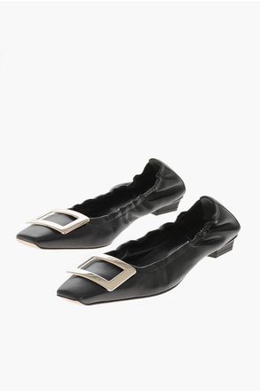 Roger Vivier Leder-Ballerinas BELLE VIVIER mit quadratischer Spitze Gr&ouml;&szlig;e 40