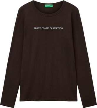 Benetton T- Shirt M/L 3ga2e16g0, Marron, Large Femmes