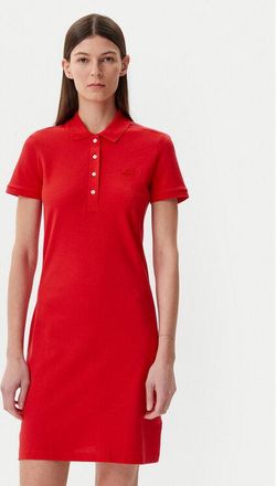 Lacoste Kleid für den Alltag EF5473 Rot Slim Fit