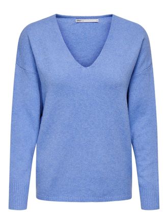 Only Damen Strickpullover V-Ausschnitt Sweater Onlrica Life L/S V-Neck Pullo KNT Noos 15224360,Provence,XS