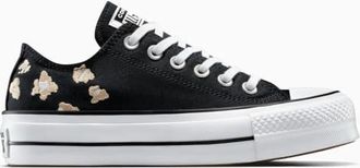 Converse Chuck Taylor All Star Lift Baskets pour Femme | Plateau Noir dor&eacute; Fleurs Toile | Chaussures Confortables et &eacute;l&eacute;gantes au Quotidien, Noir, 36 EU