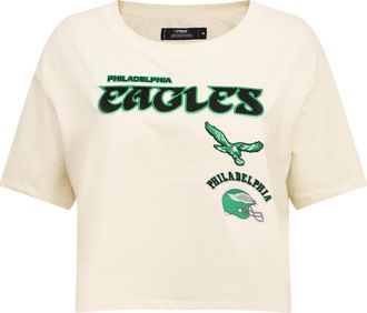 Pro Standard Womens NFL Los Angeles Rams Retro Classics Kurzarm Boxy T-Shirt Eggshell L