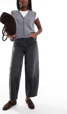 Vero Moda Billie - Jeans in schwarzer Waschung mit hohem Bund und abgerundetem, weitem Bein