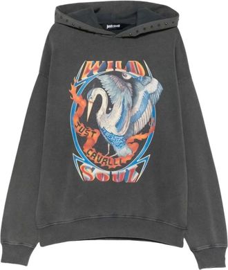 Just Cavalli SweaT-shirt &agrave; capuche graphique - Homme - Sweatshirts et sweats &agrave; capuche - Noir - Taille: S