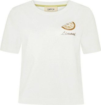 Cartoon Kurzarmshirt Damen mit Rundhalsausschnitt (1-tlg)