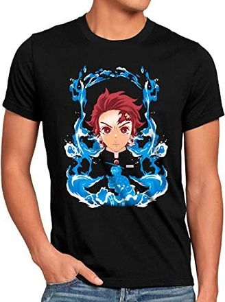 style3 Calm As Water T-Shirt Homme Demon Anime Japan Manga, Taille:M