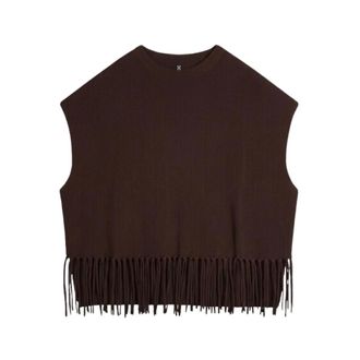 Patrizia Pepe Cape - Femme - Vestes - Brun - Taille: ONE Size