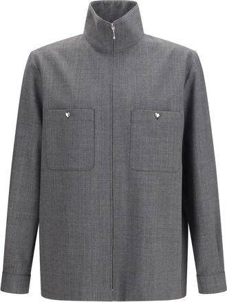 Valentino Moulin&eacute; Wollhemdjacke - - Jackets - Herren - Grau - L