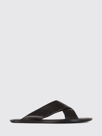 Saint Laurent Sandales plates Carlyle en cuir de veau lisse
