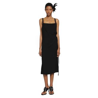 Ann Demeulemeester Desi Apron Wrap Midi Dress