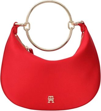 Tommy Hilfiger Femme, Sacs, Rouge, Taille: ONE Size Satin Bracelet Handle Hobo Bag