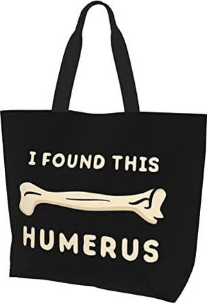 AOOEDM I Found This Humerus Ladies Canvas Tote Sac &agrave; provisions r&eacute;utilisable