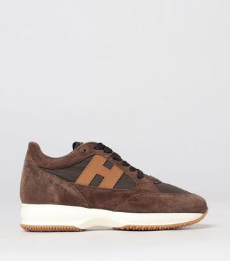 Hogan H580 Sneaker aus Veloursleder und Mesh mit seitlichem H-Logo