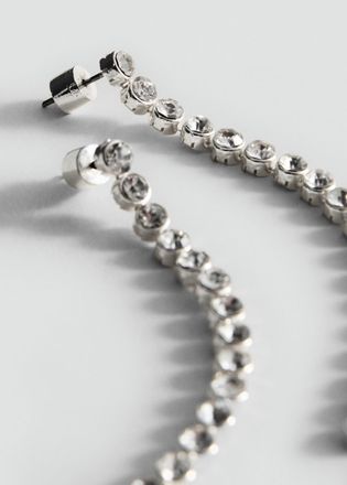 Mango Kristall-Ohrhänger silber - Damen - Einheitsgröße - MANGO