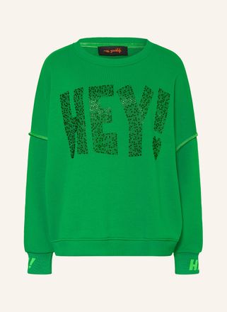 Miss Goodlife Miss Goodlife Oversized-Sweatshirt Mit Schmucksteinen gruen