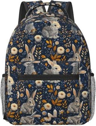 Generic Joli Motif Lapin, Adorable Petit Lapin Sac &Agrave; Dos Antivol Sacs A Dos Confort Cartable Scolaire Pour Travail D&eacute;placements Randonn&eacute;e 29X40Cm
