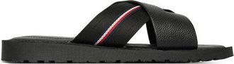 Tommy Hilfiger Pantoletten Core Hilfiger Lth Criss C Sandal FM0FM05783 Schwarz