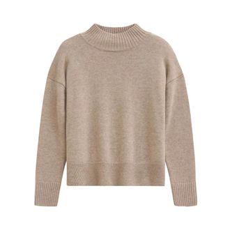 Bugatti Femme, Pulls, Brun, Taille: 42 FR Pull en Cachemire avec Fentes Lat&eacute;rales