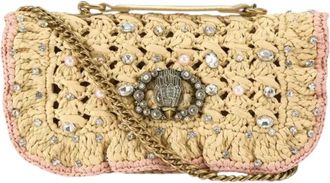 Kurt Geiger Femme, Sacs, Beige, Taille: ONE Size Sac bandouli&egrave;re en raphia tress&eacute;