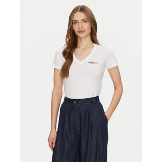 Guess T-Shirt W4YI23 J1314 Wei&szlig; Slim Fit