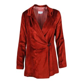 Ni&ugrave; Langer Samt-Blazer - - Jackets - Damen - Rot - S