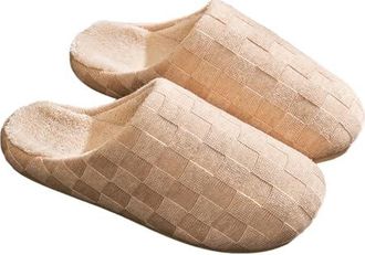 Generic Pantoufles pour homme et femme - Douces et fermées - Chaudes - Légères et douces - En mousse à mémoire de forme - Confortables et douces, Or rose, 35 